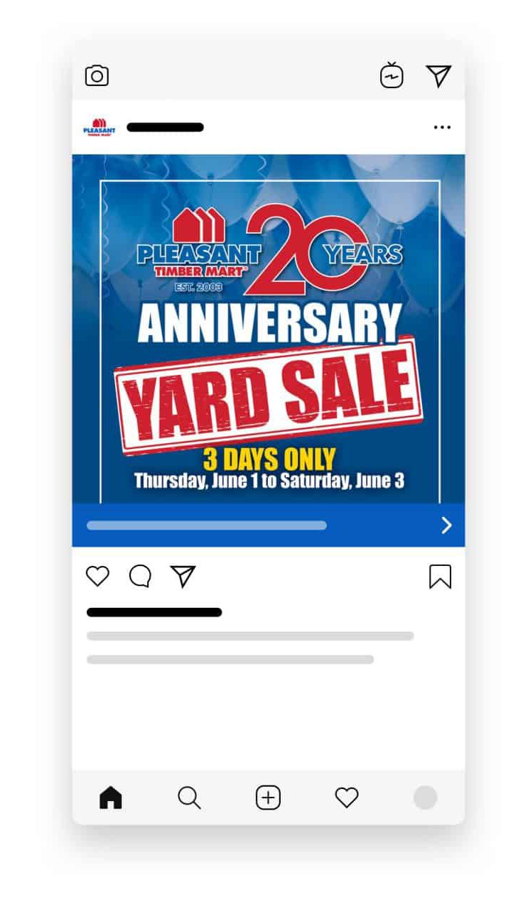 Pleasant TIMBER MART Celebrates 20th Anniversary | Sims Advertising